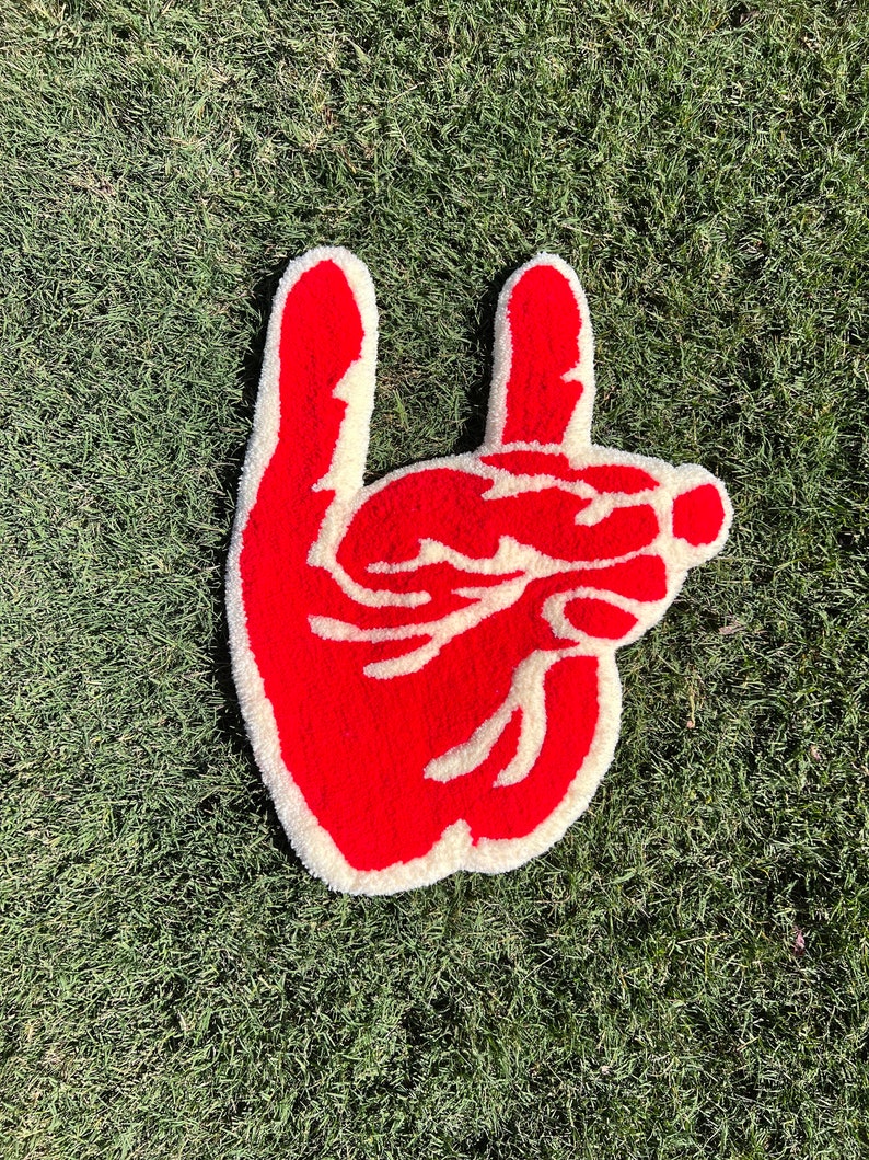 Wolfie Hand NCSU NC State Rug Tufted Wall Hanging Rug - Etsy