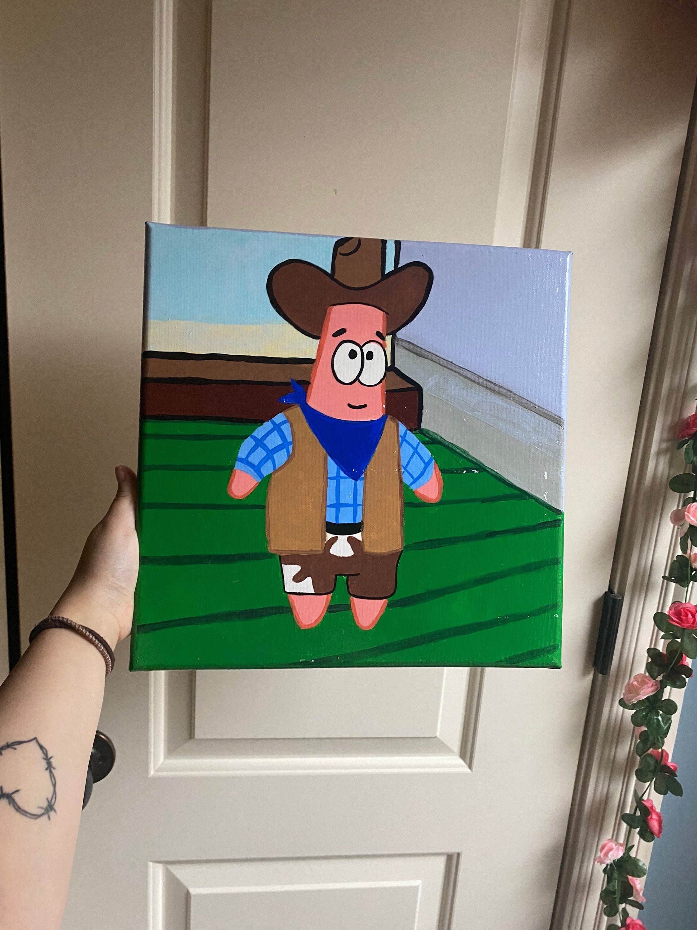 Dipinto di Cowboy Patrick Star | Etsy