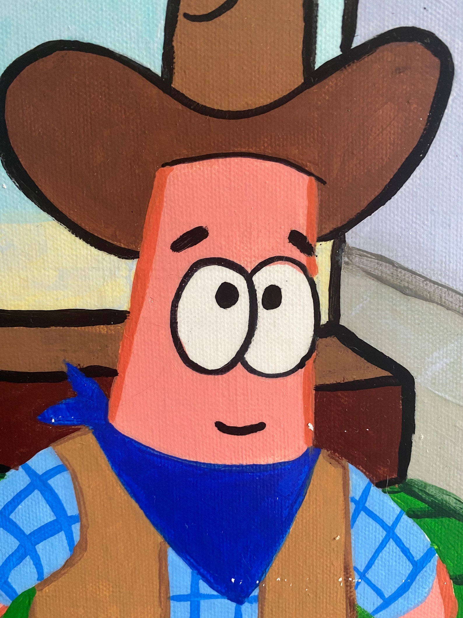 Dipinto di Cowboy Patrick Star | Etsy