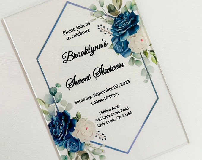 Royal Blue Quinceanera Invitation, Sweet Sixteen Invitation With ...