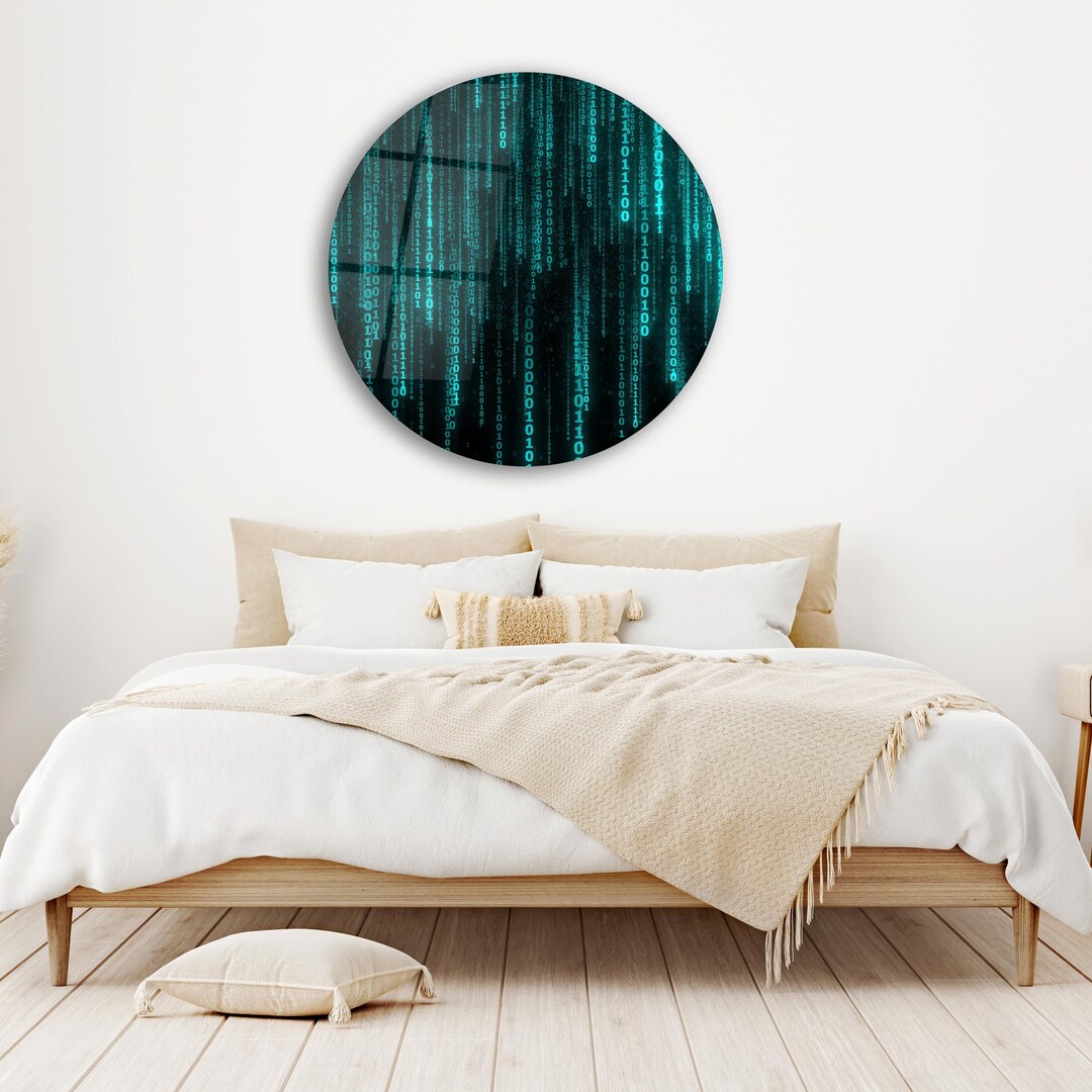 The Matrix Wall Art Circle, Geometric Wall Art, Matrix Glass Wall Art ...