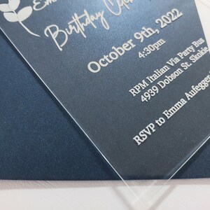Quinceanera Invitation Wedding Acrylic Glass Invitations, White Clear ...