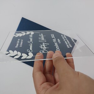 Quinceanera Invitation Wedding Acrylic Glass Invitations, White Clear ...