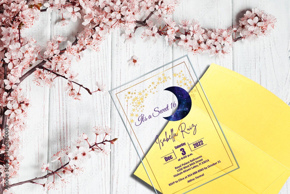 Sweet Sixteen Invitations, Quinceanera Invitations, Night Sky Theme ...