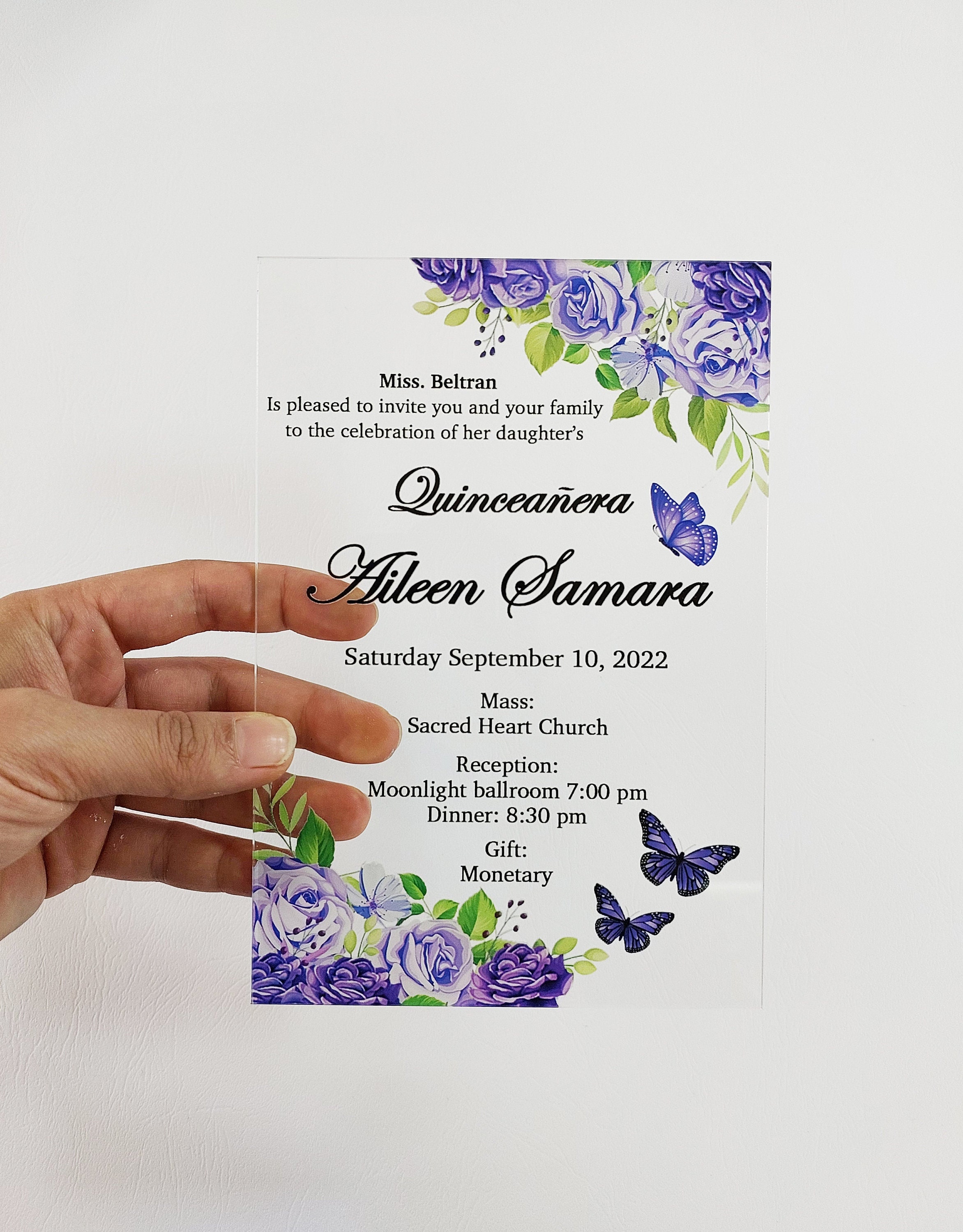 Unique Purple Quinceanera Invitations