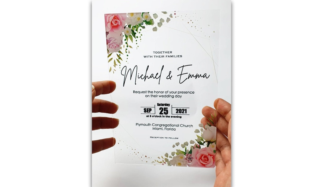 Wedding Invitation, Safe Glass Invitations, Special Clear Wedding ...