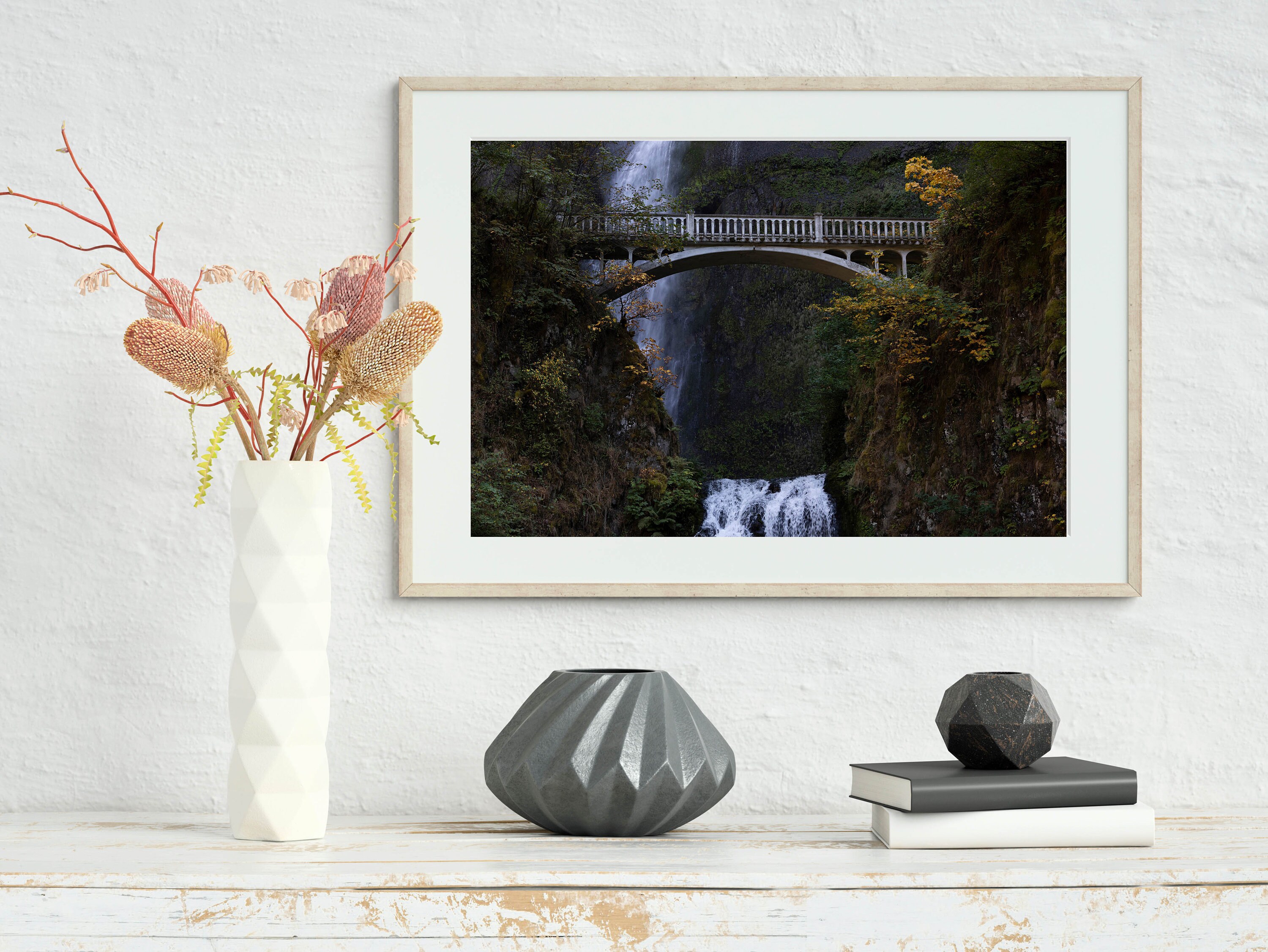 Multnomah falls bridge Photograph Print Art decor | Etsy