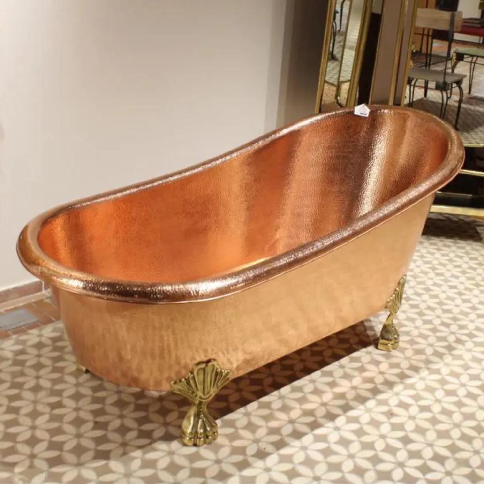 Custom Luxury Copper Clawfoot Bathtub, Copper Japanese Soaking Tub ...