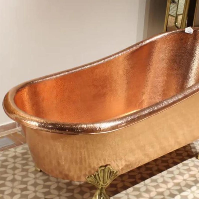 Custom Luxury Copper Clawfoot Bathtub, Copper Japanese Soaking Tub ...