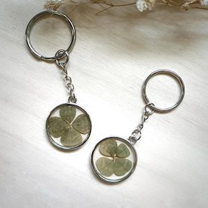 Keychain With Real Four-leaf Clover in Resin, Lucky Home and Car ...