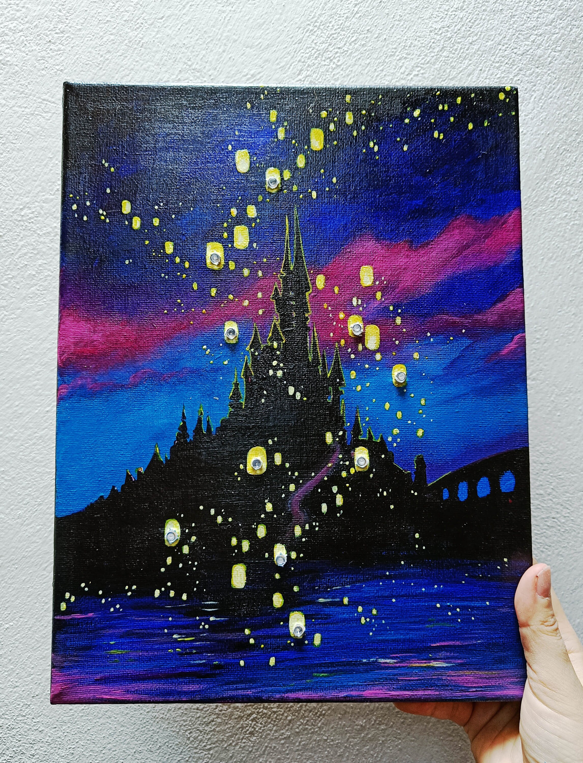 Painting Mixed tangled hand painted henna canvas // disney // disney ...