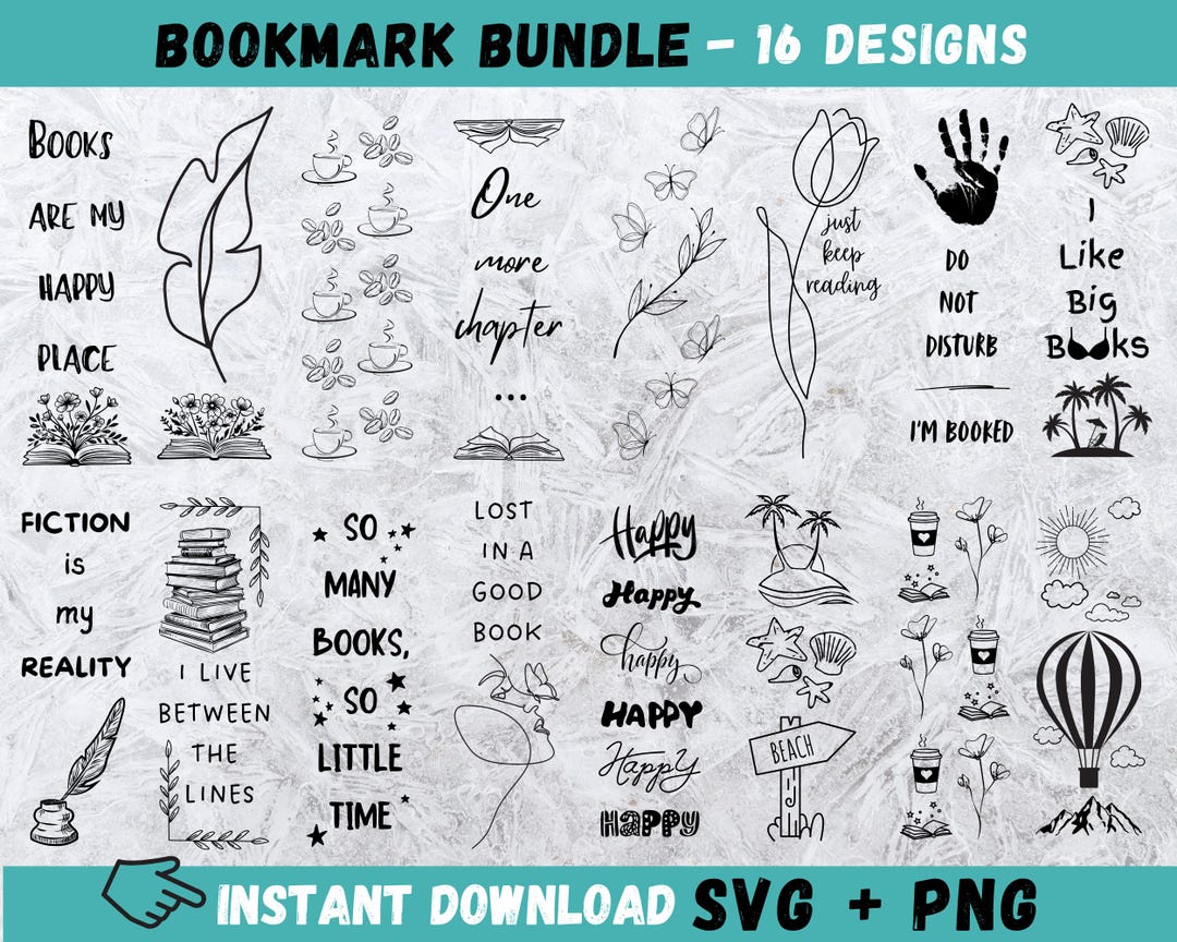 Bookmark Svg Bundle, Reading Cricut, Bookmark Template Svg, Bookmark ...