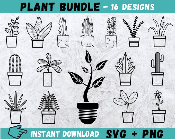House Plants Svg, Potted Plant Svg, Hanging Plant Svg, Gardening Svg ...
