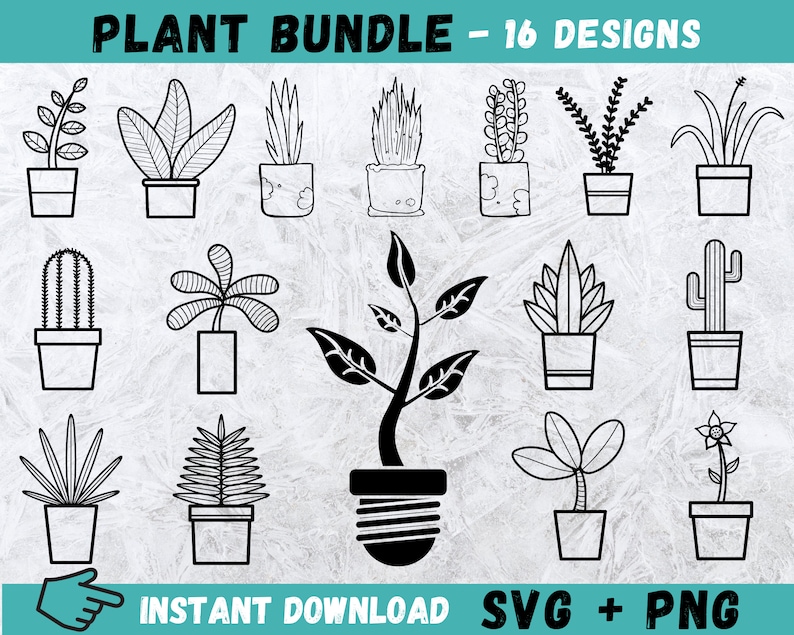 Plant SVG Potted Plants Svg Plants SVG Houseplants Svg - Etsy
