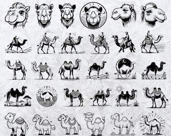 Camel Silhouette SVG Bundle Vector - Etsy