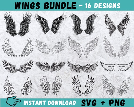 Wings Svg Angel Wings Svg Wings Svg Bundle Angel Wings | Etsy