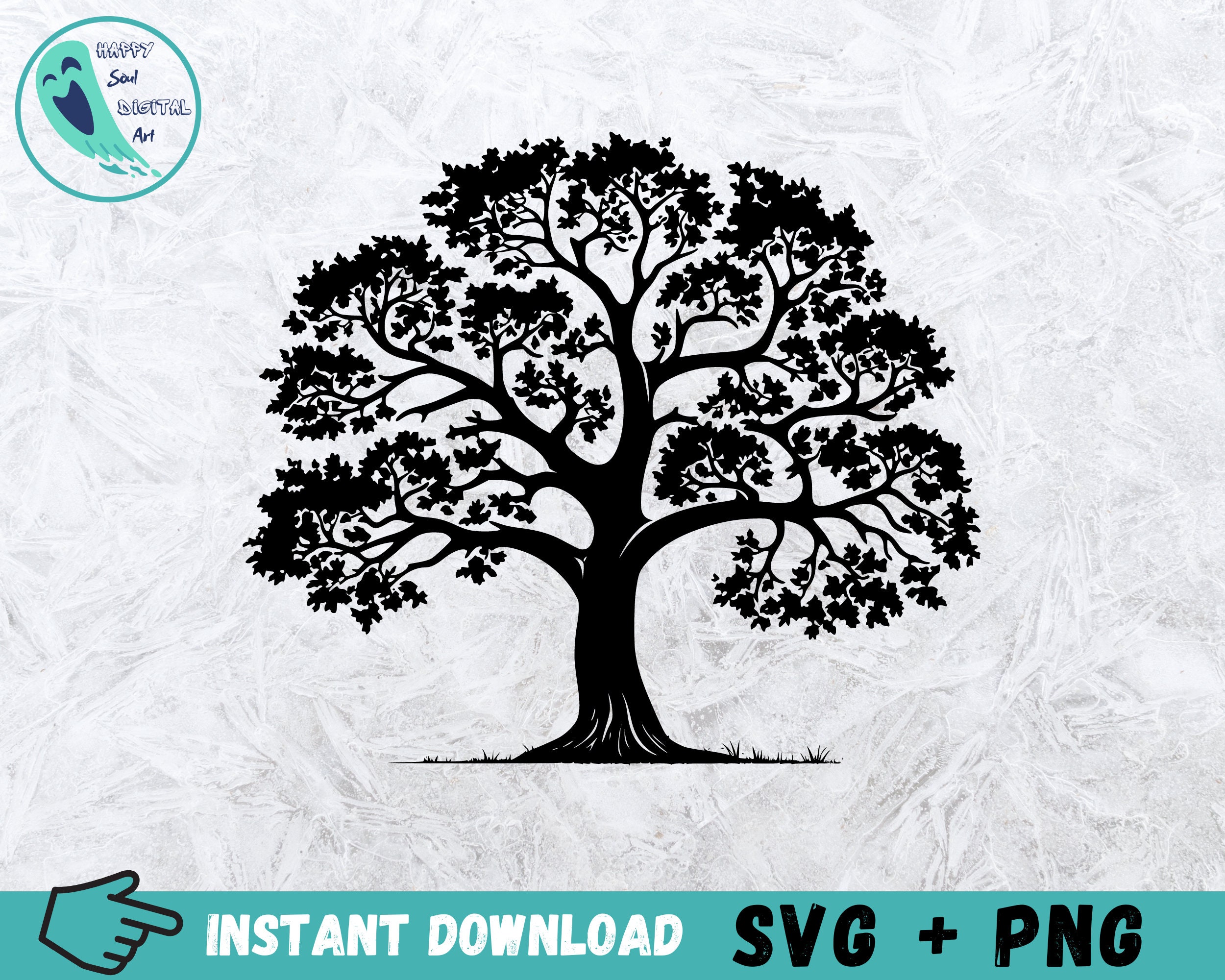 Oak Tree SVG Bundle, Hand Drawn Clipart (SVG, PNG) - Etsy