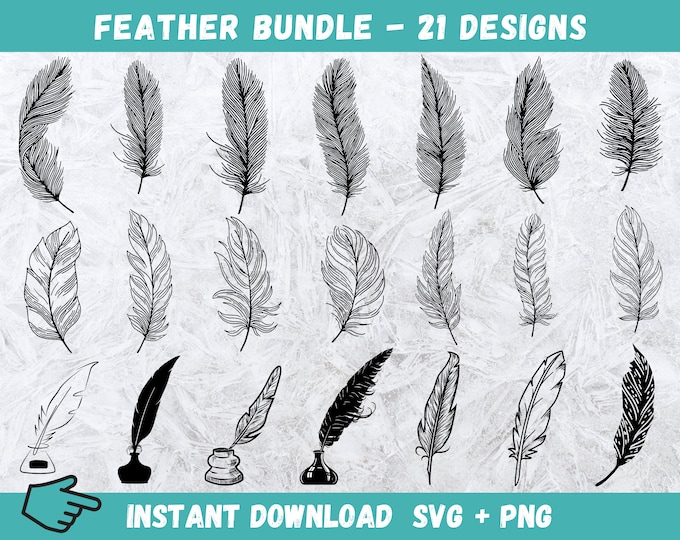 FEATHER SVG/ Feathers Svg/ Clipart/ Cut Files/ Silhouette/ Files for ...