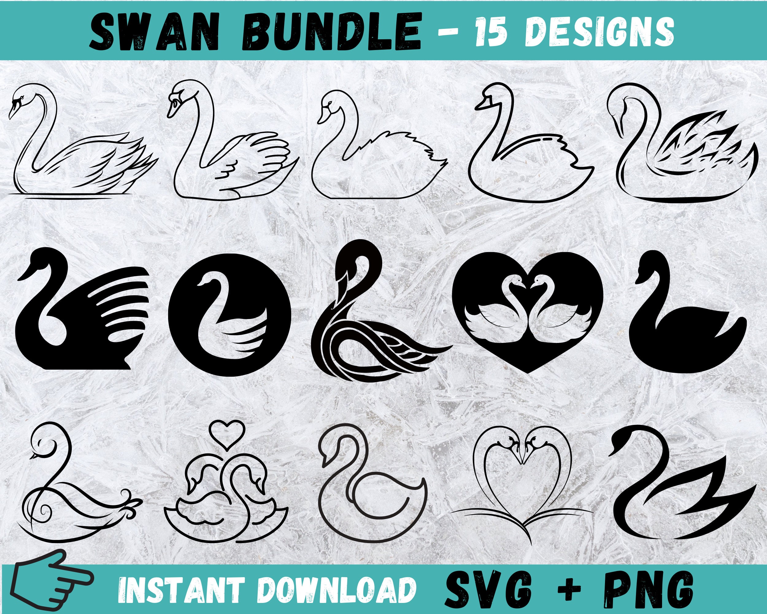 Swan SVG, Swan Cricut, Swan Svg Bundle, Swans Svg, Swan Monogram, Black ...