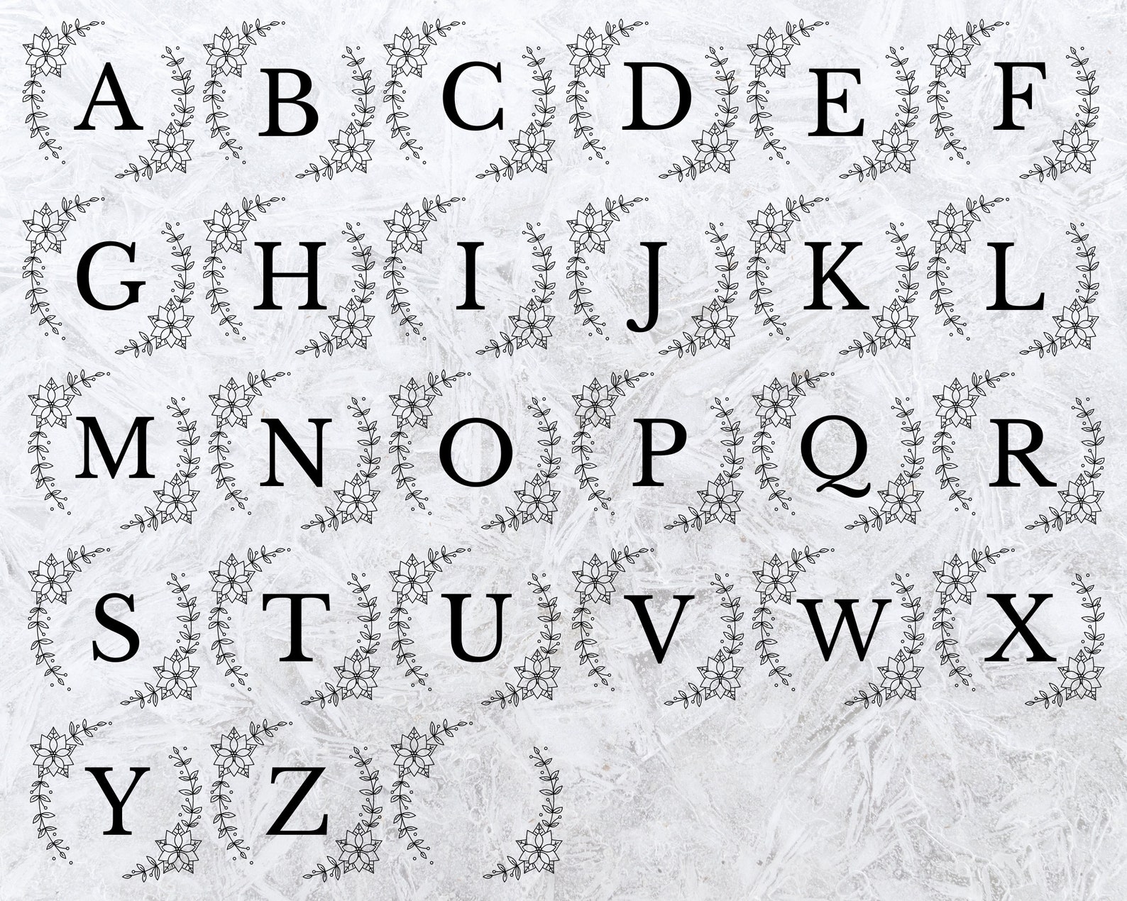 WREATH LETTERS SVG Laurel Wreath Svg Laurel Letters Svg - Etsy