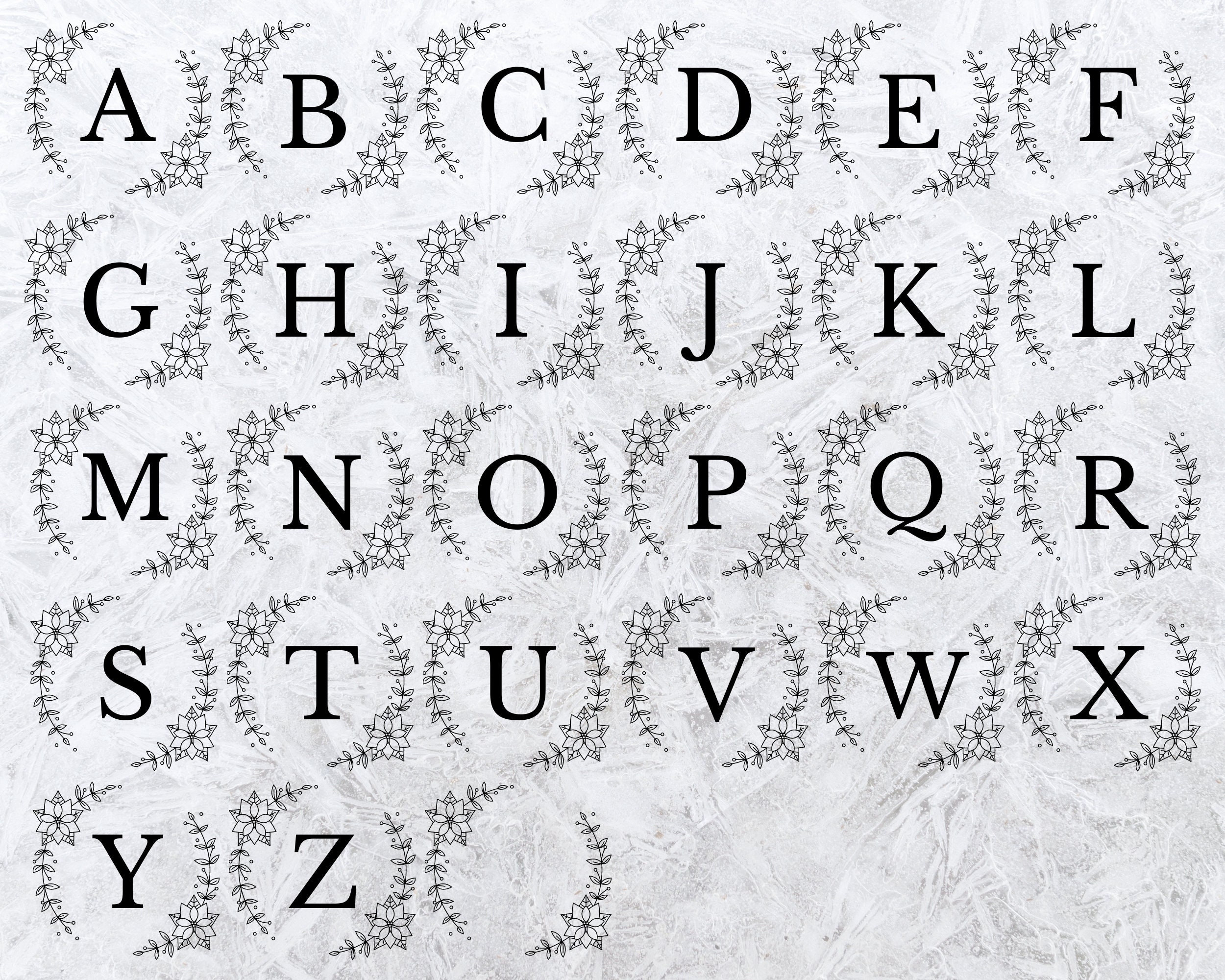 WREATH LETTERS SVG Laurel Wreath Svg Laurel Letters Svg - Etsy