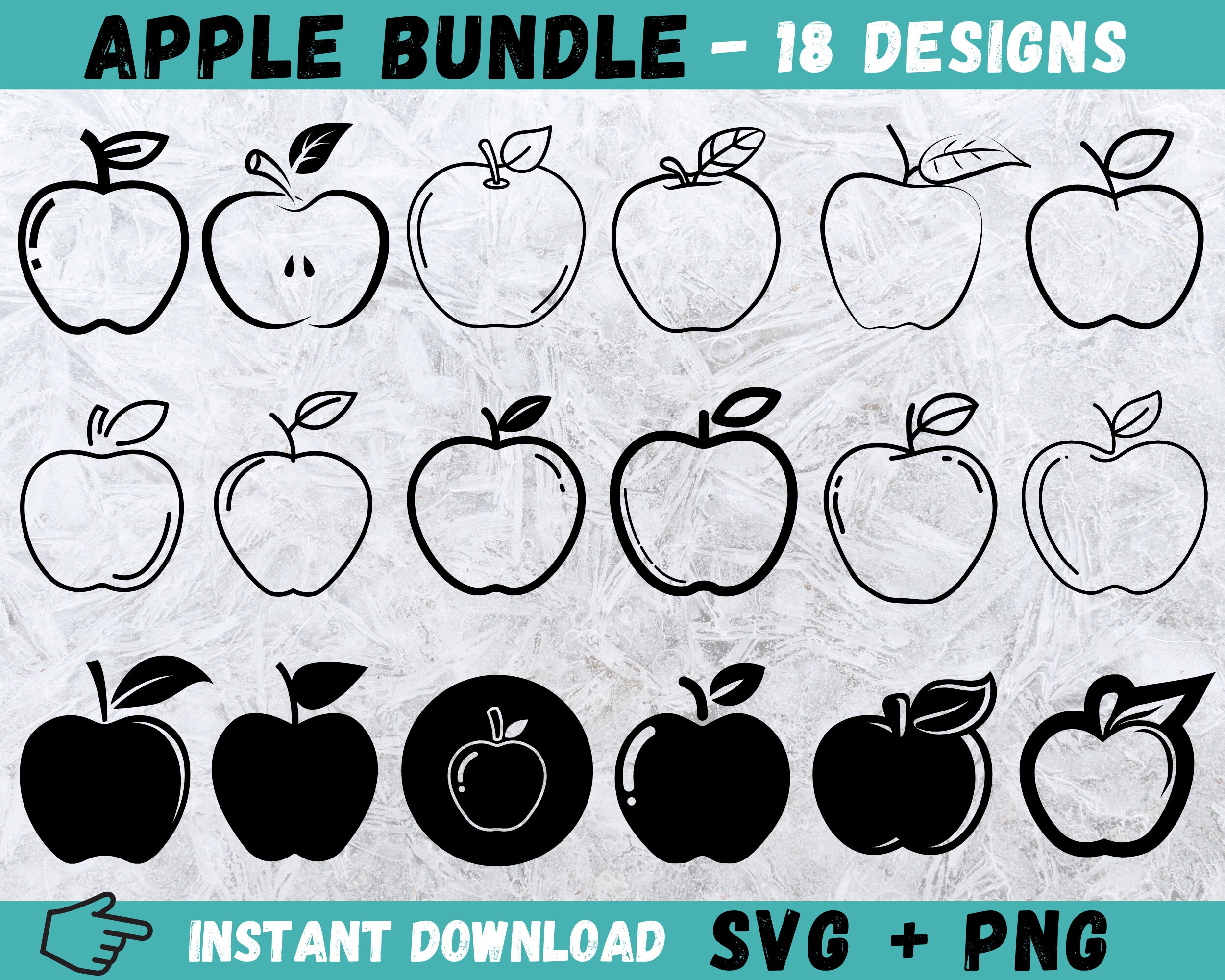 Apple SVG Apple Svg Bundle Fruit SVG Apple Cut File School - Etsy