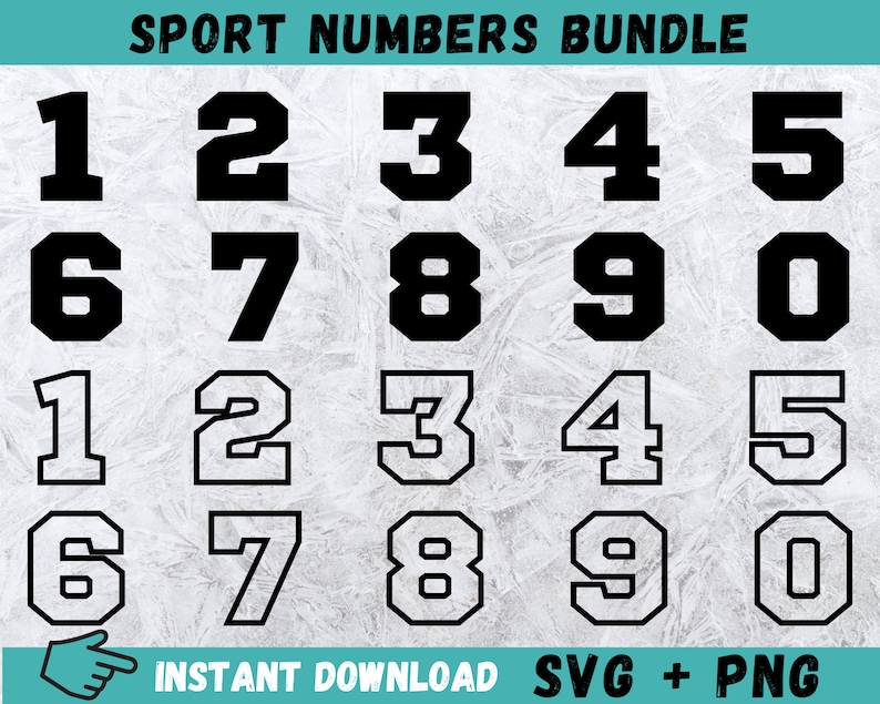 Jersey Numbers Svg Sport Numbers SVG Sport Numbers Cricut - Etsy