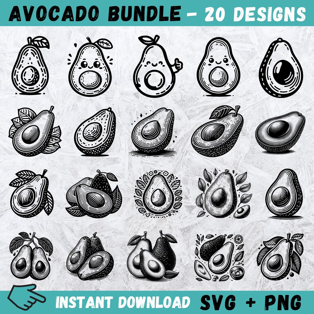 Avocado SVG Bundle, Avodaco Svg, Avocado Clipart, Kitchen Svg, Avocado ...