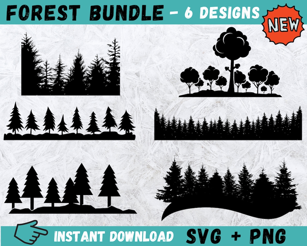 Forest SVG, Forest Svg Bundle, Forest Clipart Bundle, Forest Silhouette ...