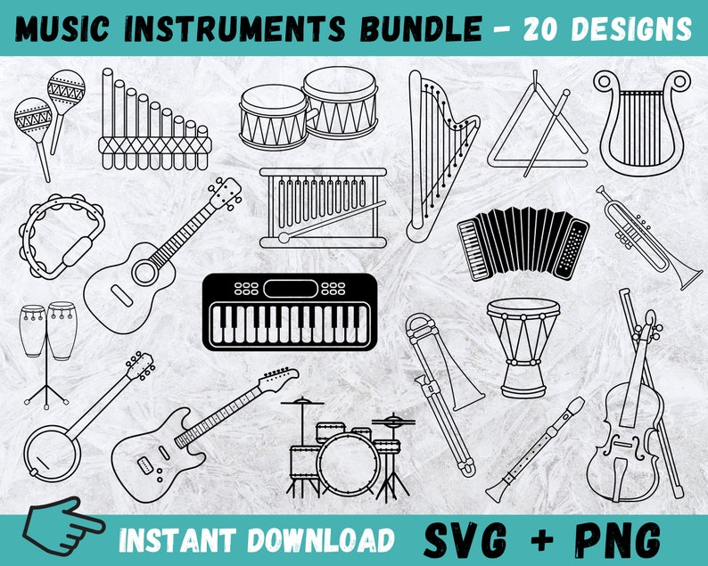 Music Instruments Svg Guitar Svg Music Drum Svg Music - Etsy