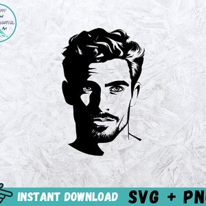 Man Face SVG, Man Svg, Beautiful Face Svg, Man Silhouette, Male Face ...
