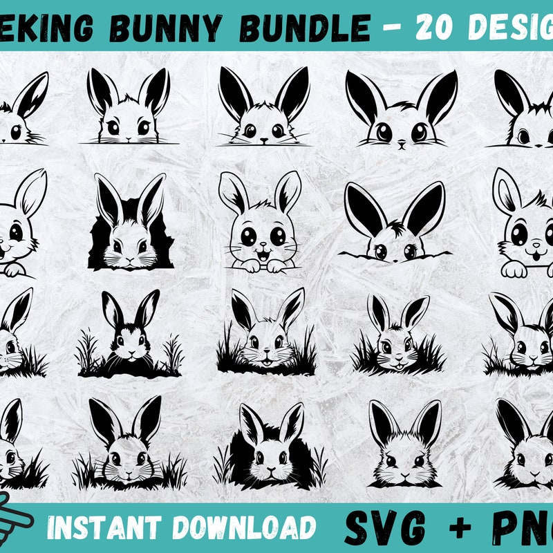Cute Bunny Svg - Etsy