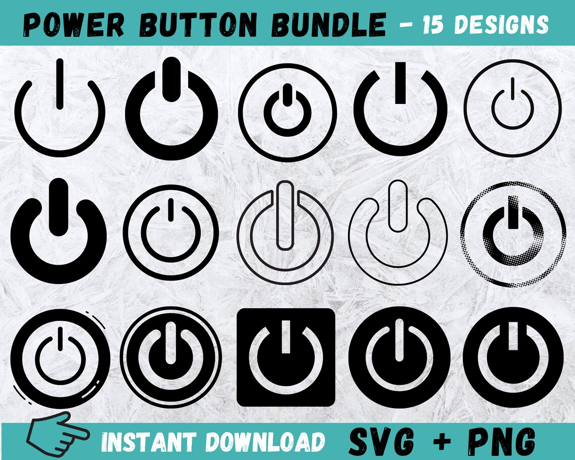 Power Button SVG Power Button Svg Bundle On-off Button Cut - Etsy Canada