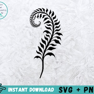 Fern Leaf SVG Bundle: 18 Boho Botanical Silhouette Designs (digital ...