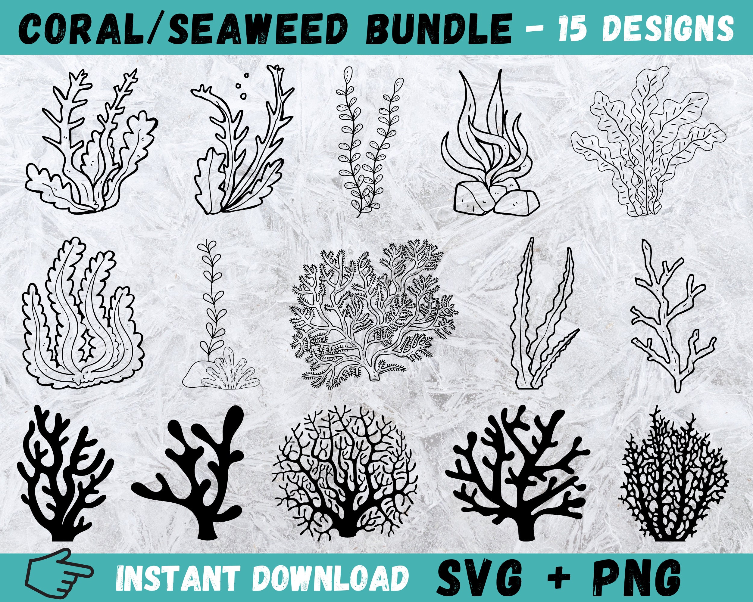 Coral SVG Seaweed Svg Corals Svg Bundle Seaweed Svg Bundle - Etsy