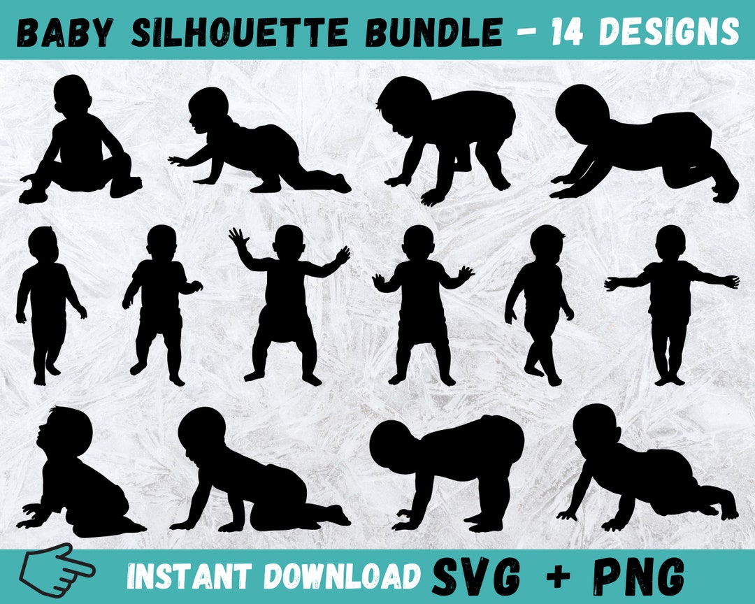 Baby Silhouette SVG, Baby Cut Files, Baby Shower Svg, Baby Clipart ...