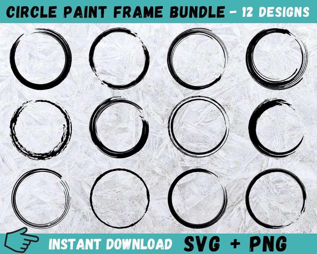 Circle Paint Frame SVG Bundle: Hand-drawn Designs (digital Download) - Etsy