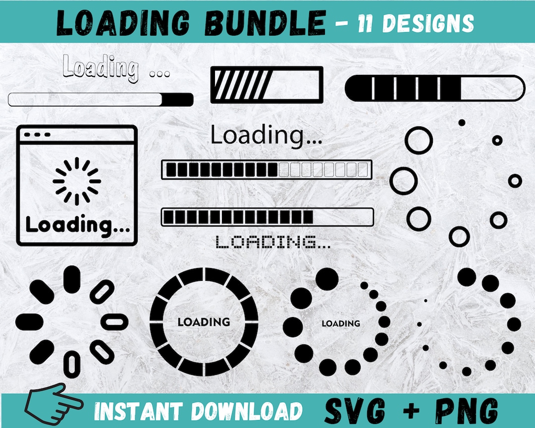 Loading Icon SVG Bundle: Hand-drawn Designs (digital Download) - Etsy