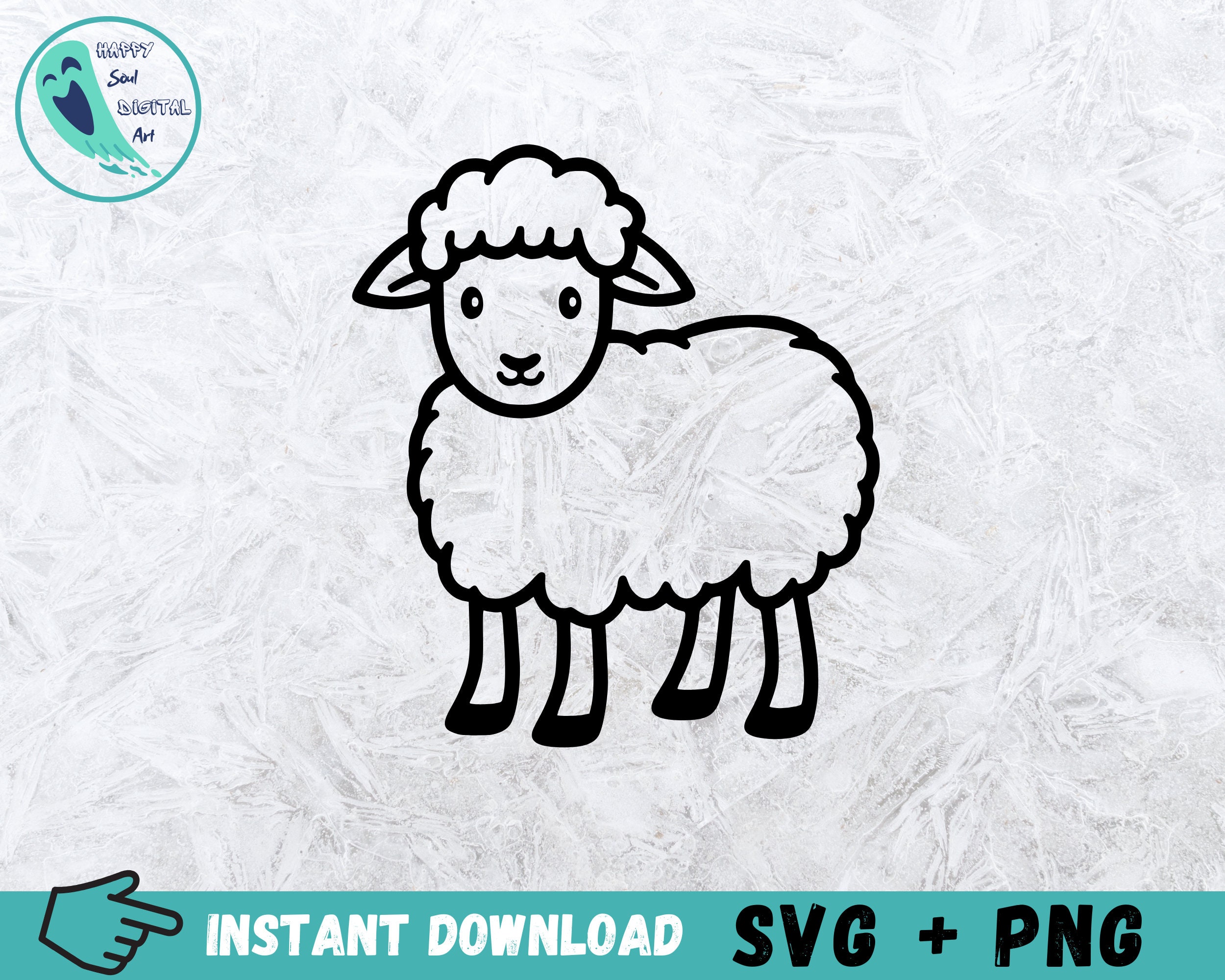 Sheep SVG Clipart Bundle: Hand-drawn Lamb Silhouette (digital Download ...