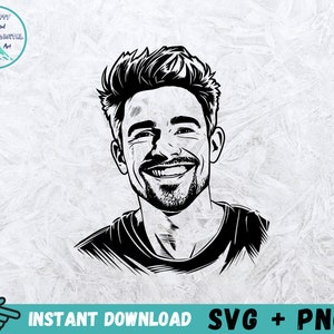 Man Face SVG, Man Svg, Beautiful Face Svg, Man Silhouette, Male Face ...