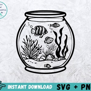 Fish Tank SVG, Aquarium SVG, Fish Tank Cricut, Fish Tank Clipart, Fish ...