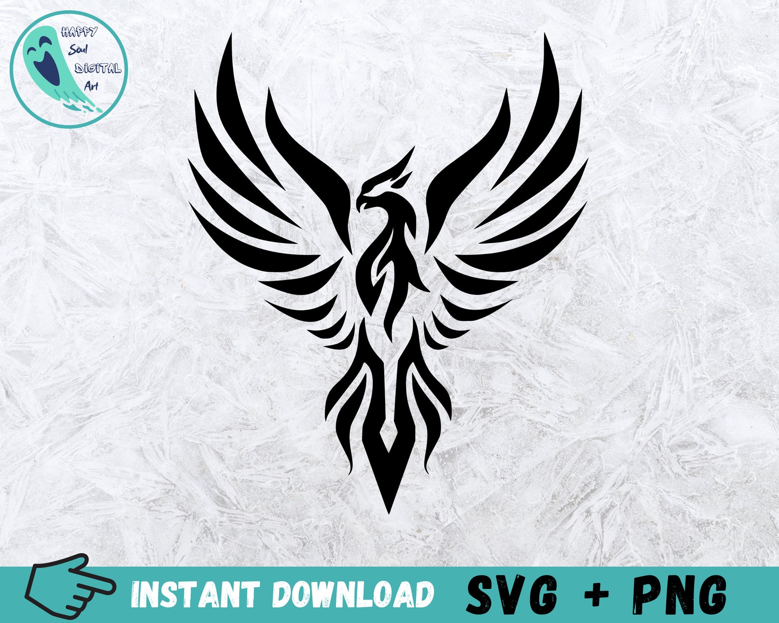 Hand Drawn Phoenix SVG Clipart Bundle: Fire Bird Vector (digital ...