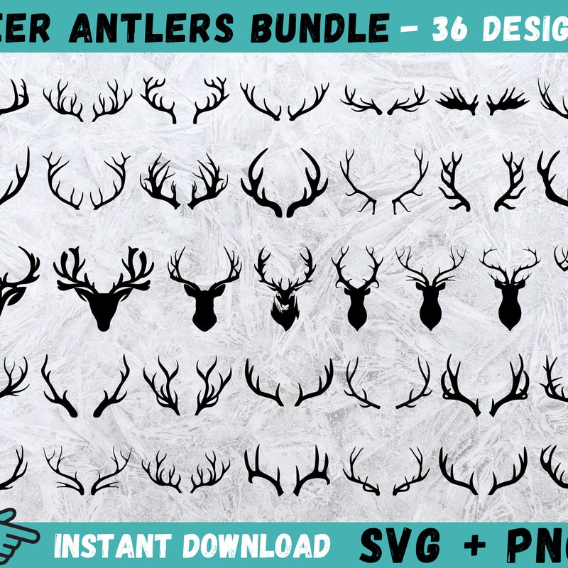 Deer Antlers Line Art - Etsy UK