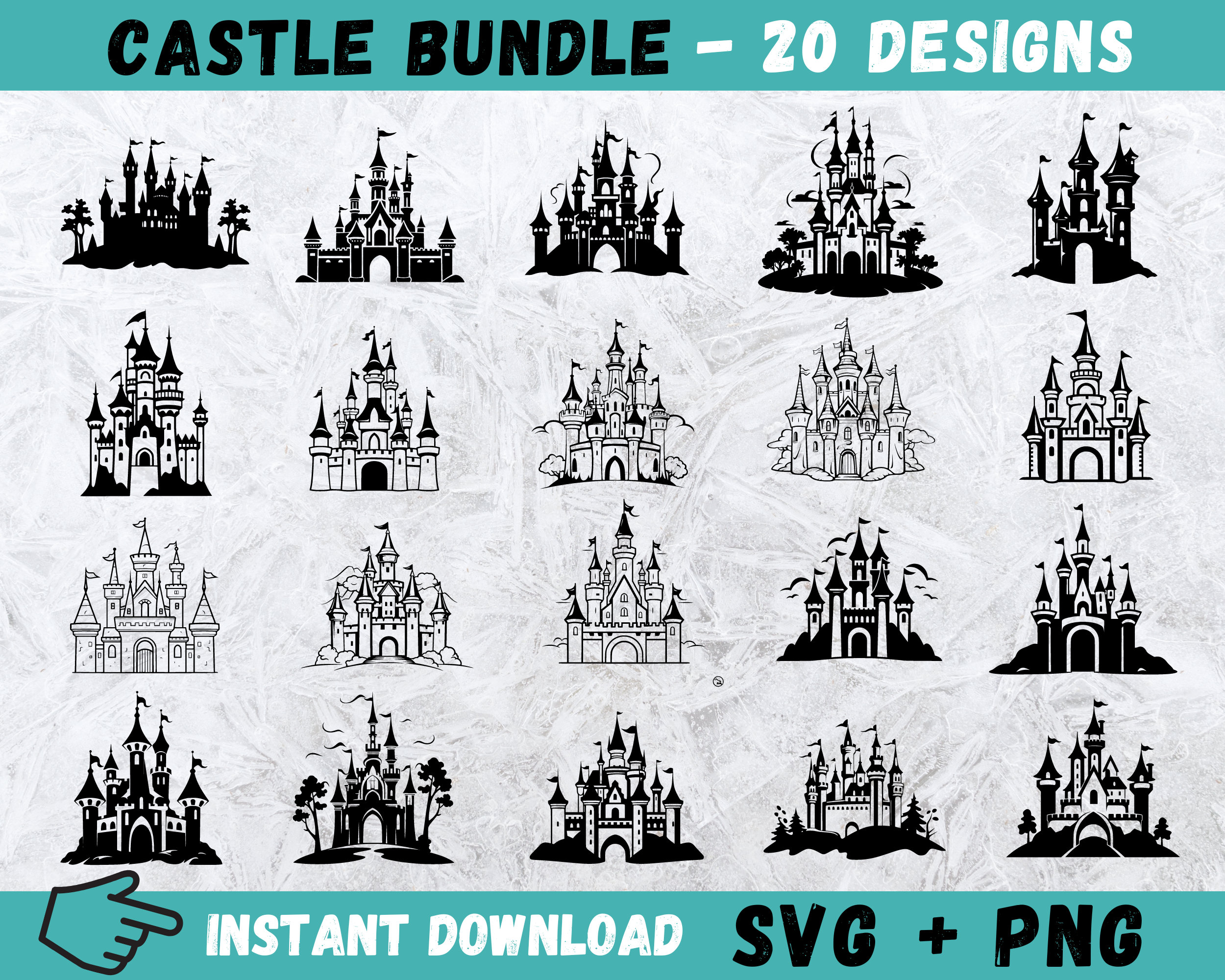 Castle SVG Bundle: Princess Castle Clipart, Cut Files (instant Download ...