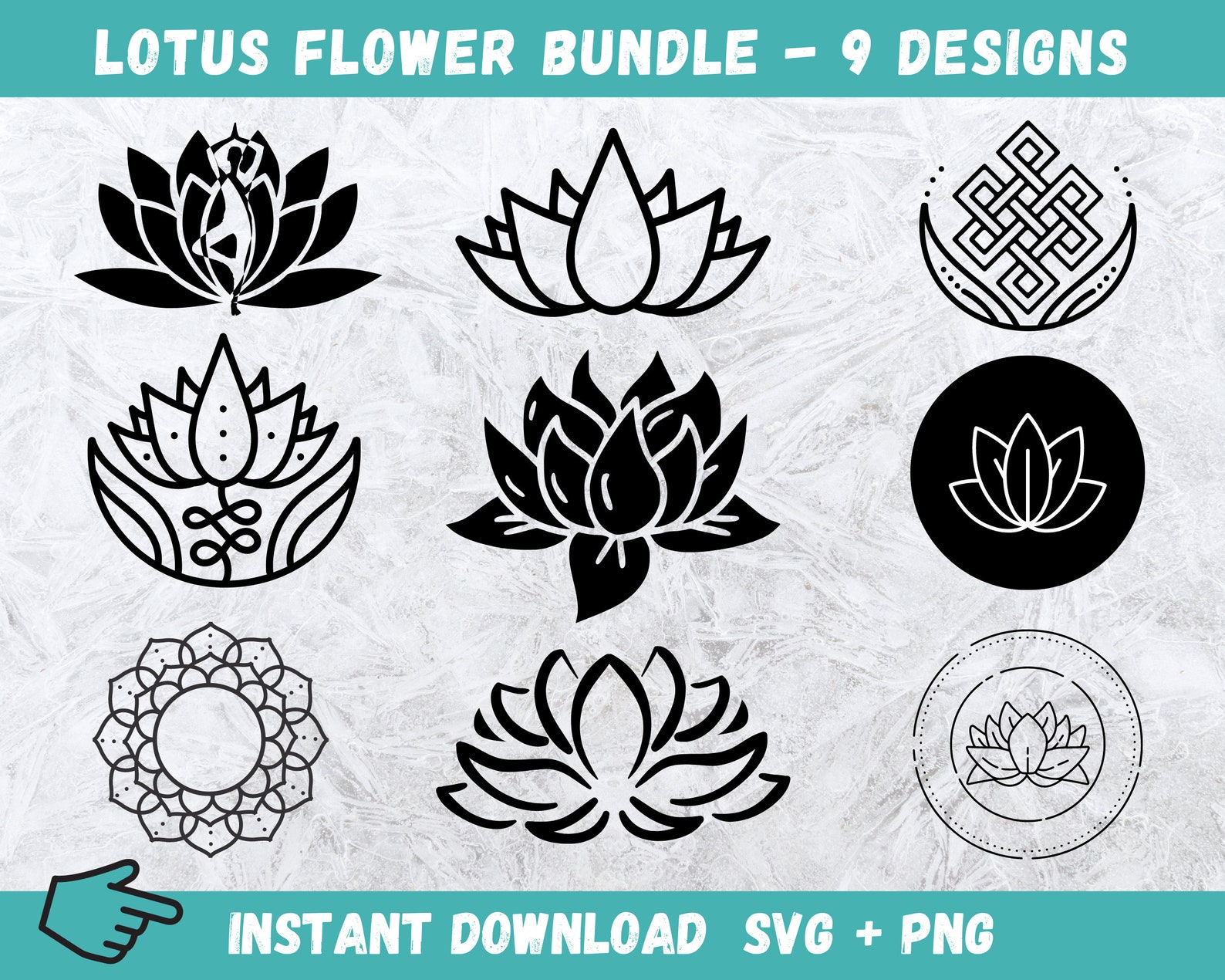 Flor de loto SVG loto svg clipart de flor de loto silueta | Etsy México