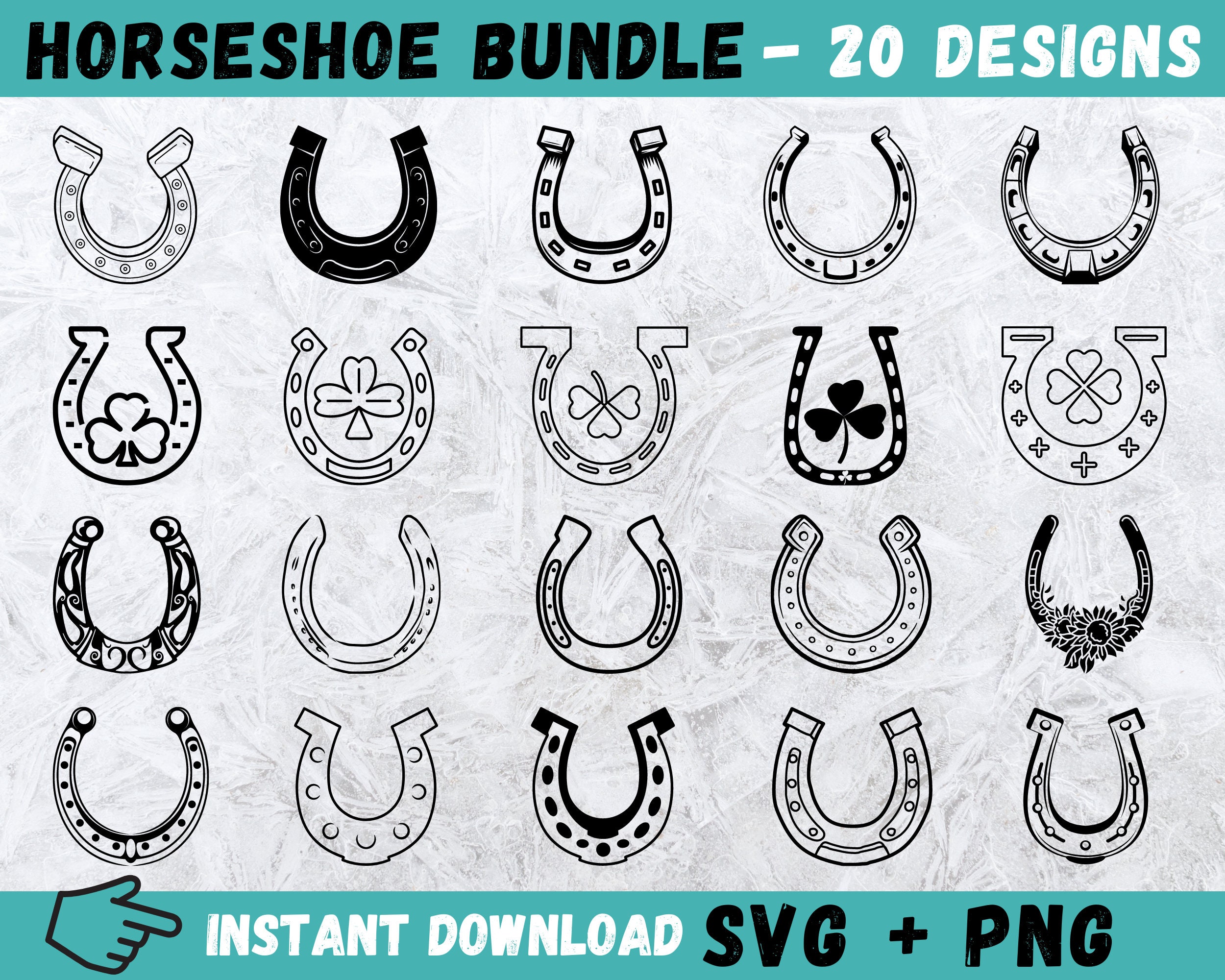 Horseshoe SVG Bundle: 20 Hand-drawn Designs (digital Download) - Etsy
