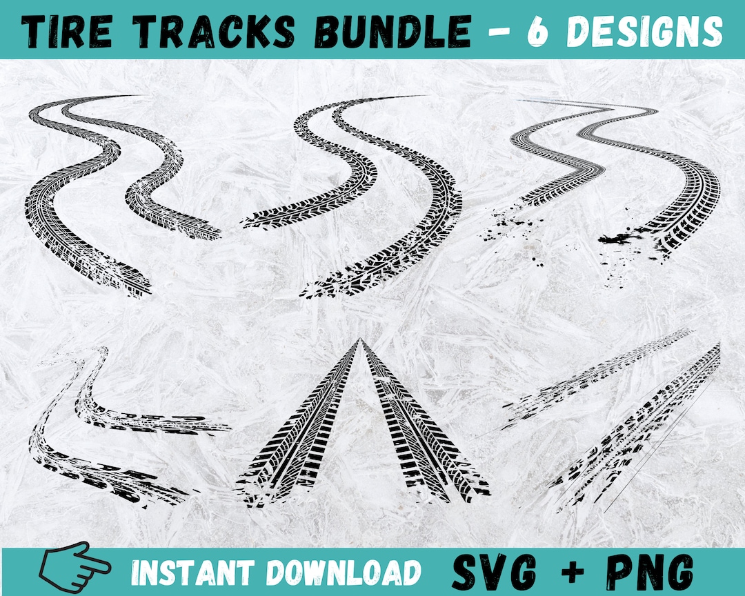 Tire Tracks Svg, Car Tire Marks Svg, Tire Tracks Silhouette, Tire Track ...