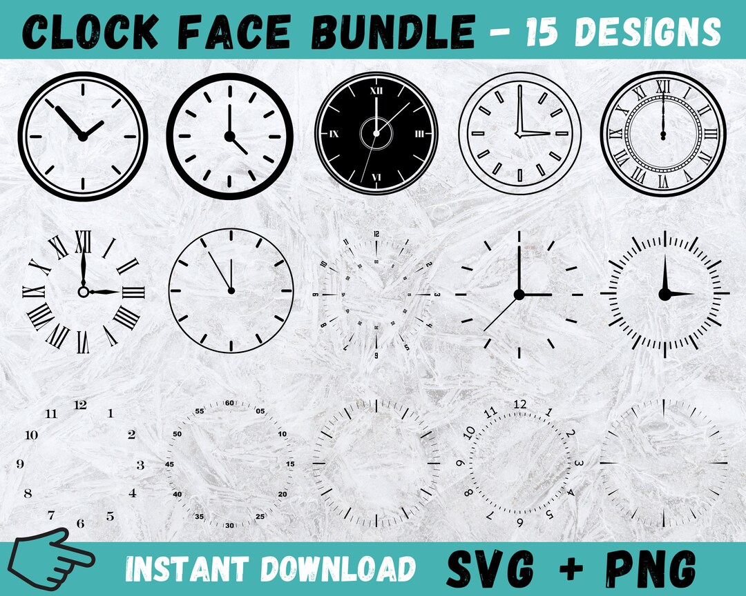 Clock Face SVG, Clock Svg, Clock Face SVG Bundle, Wall Clock Svg, Clock ...