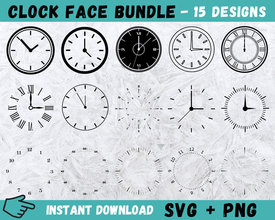 Clock Face SVG Clock Svg Clock Face SVG Bundle Wall Clock - Etsy