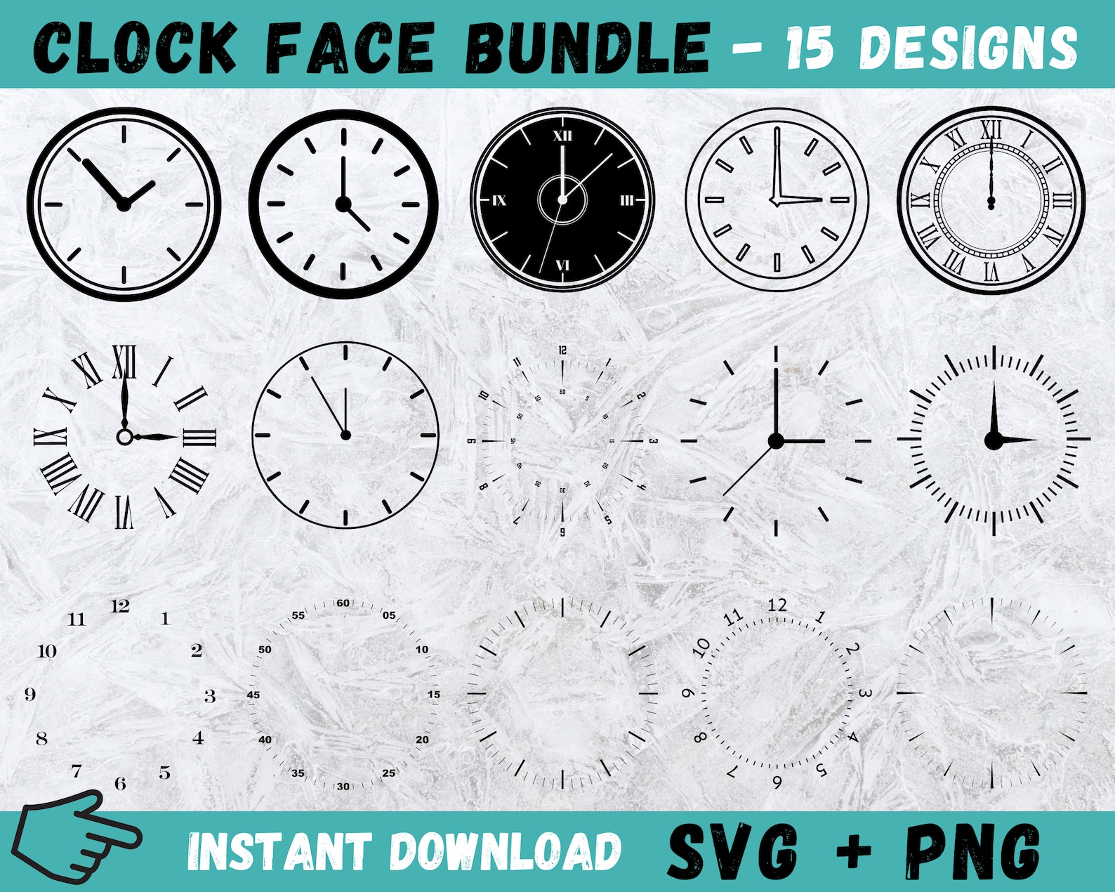 Clock Face SVG Clock Svg Clock Face SVG Bundle Wall Clock - Etsy